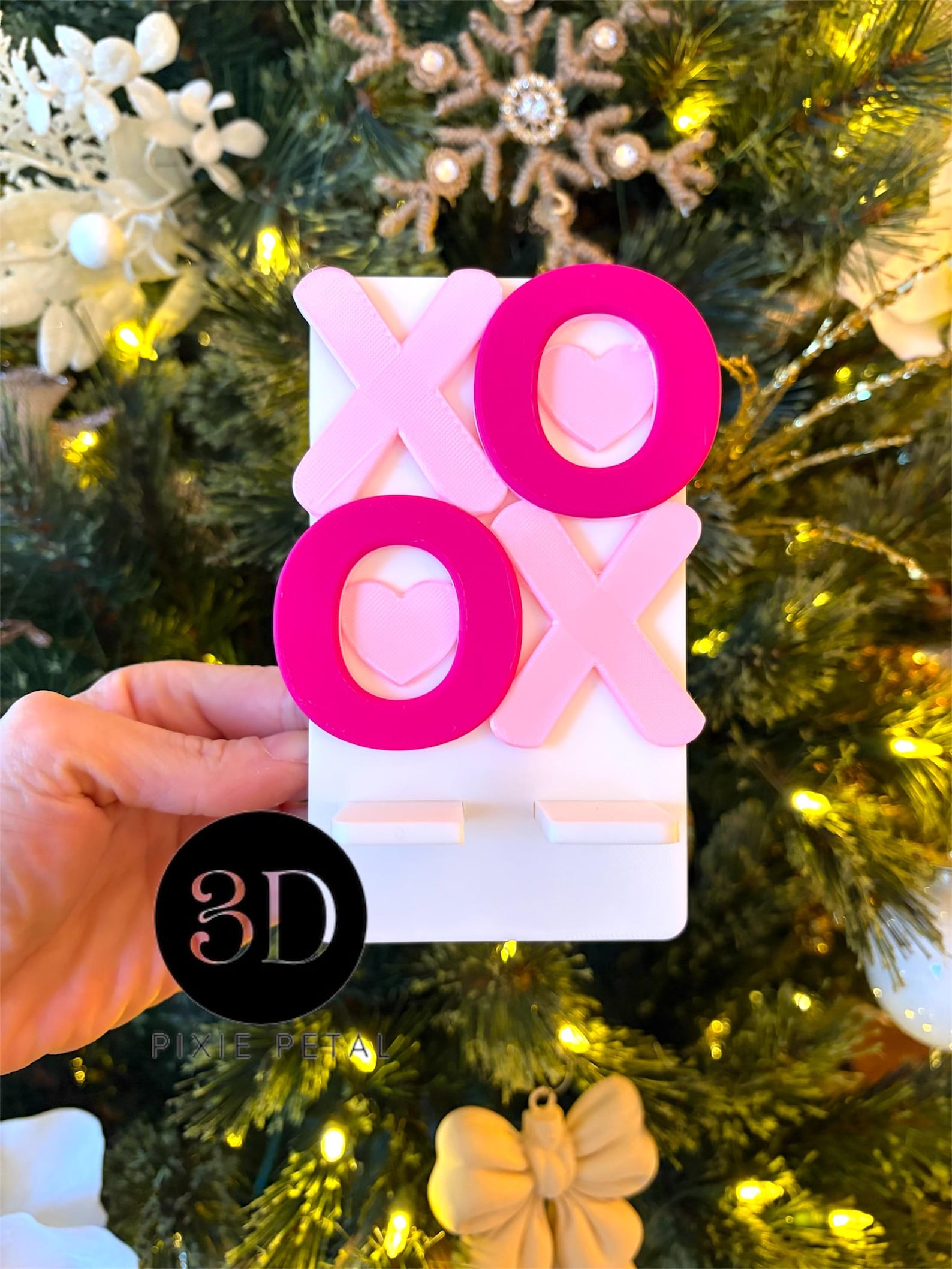 Valentine's XOXO Desk Set, 3D Printed Trinket Tray, Phone Stand, Gem ...