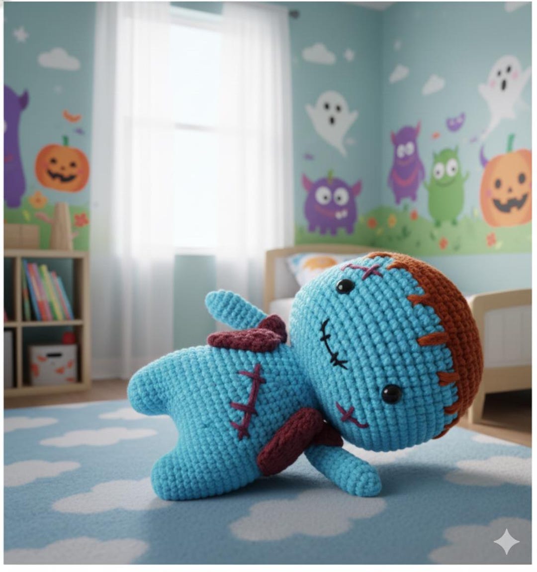 Green Stitched Monster Crochet Pattern • Amigurumi Doll PDF • Spooky ...