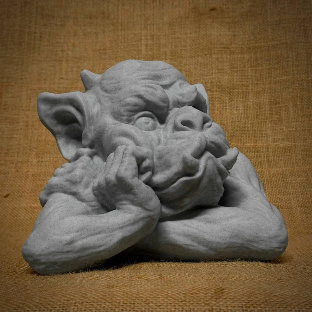 Concrete Mythical Creation Statue Gothic Themed Decoration Gargoyle ...