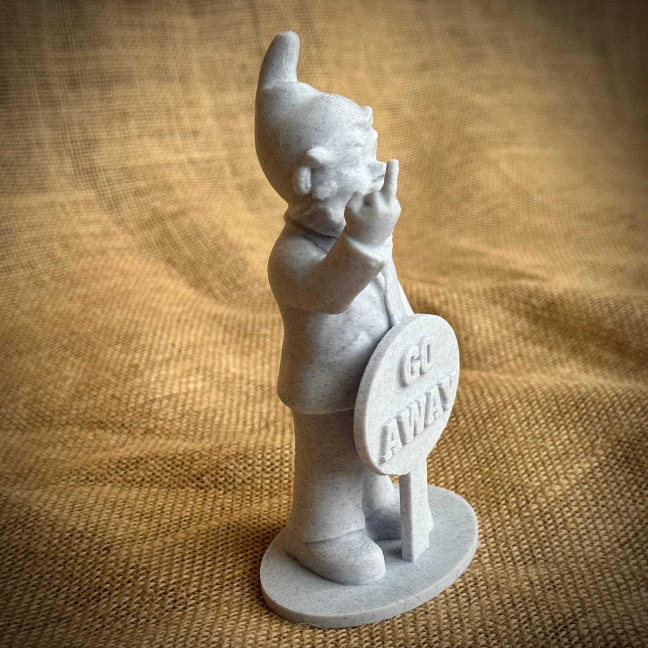 Go Away Gnome With Middle Finger Statue Brutal Knome Garden Decor ...