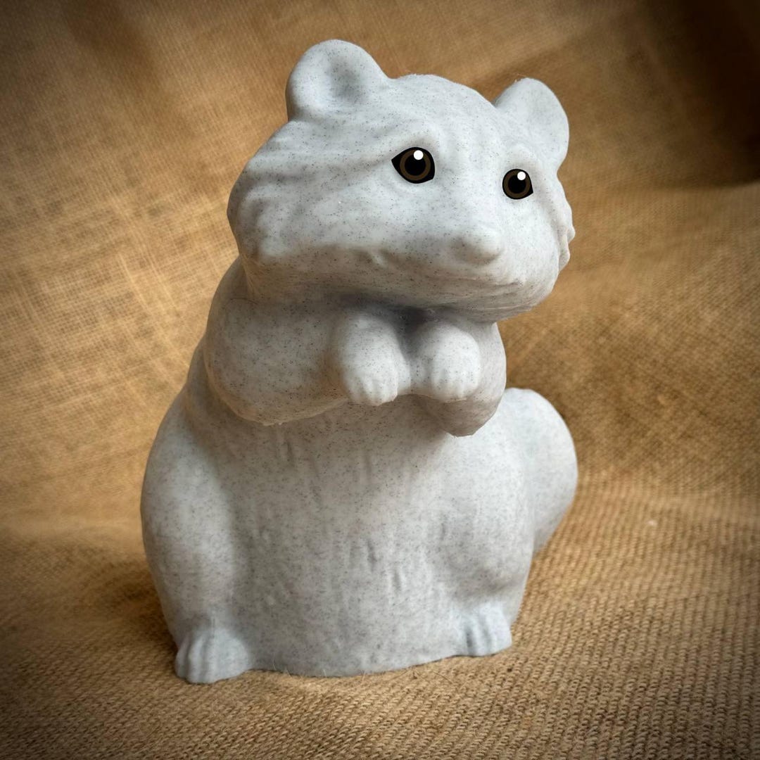 Sitting up Hamster Statue Concrete Animal Figurine Realistic Rodent ...
