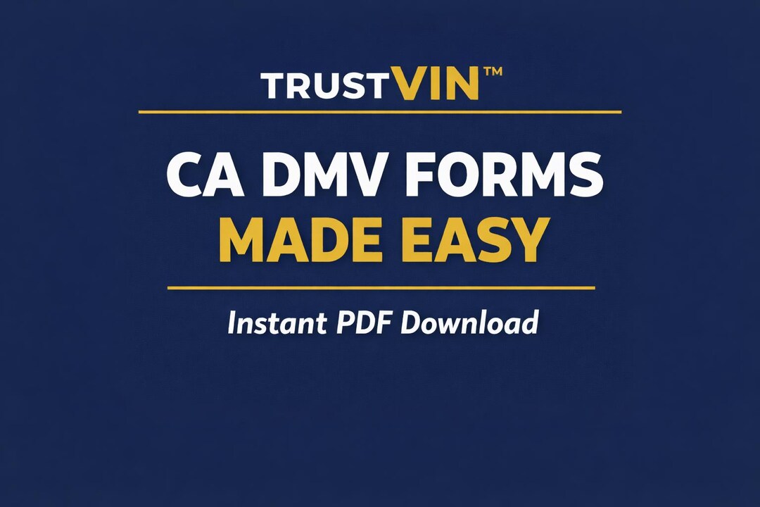 California DMV Forms & VIN Verification Starter Pack Vehicle Transfer ...