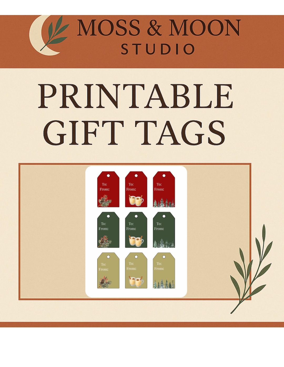 Christmas Gift Tags | Red, Green, and Cozy (PDF Printable) - Etsy
