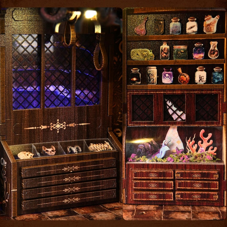 Book Nook Kit Rare Beast Collection Room 3D DIY Wooden Puzzle Handmade ...