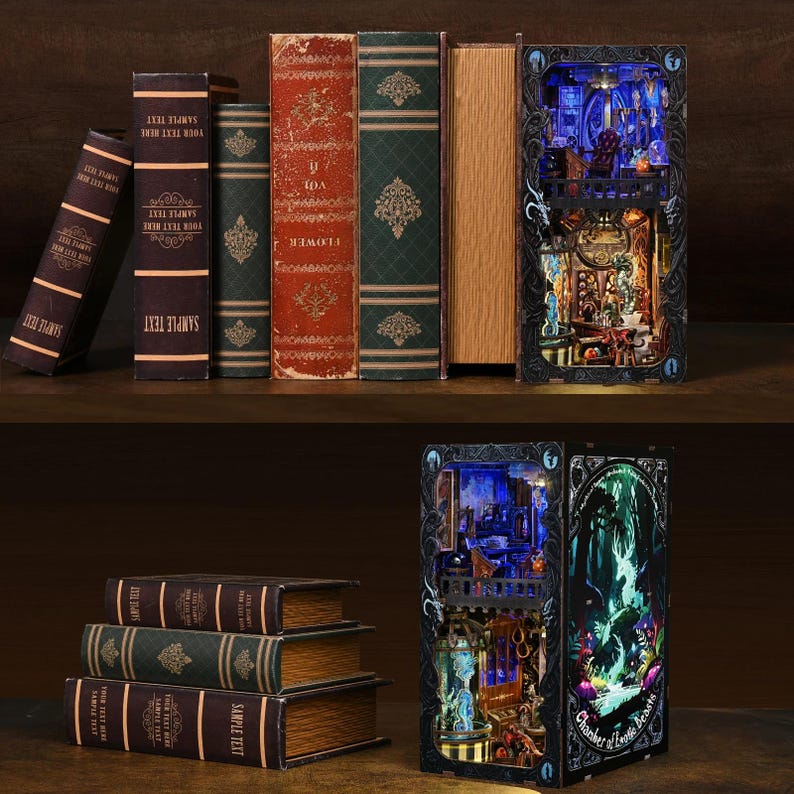 Book Nook Kit Rare Beast Collection Room 3D DIY Wooden Puzzle Handmade ...