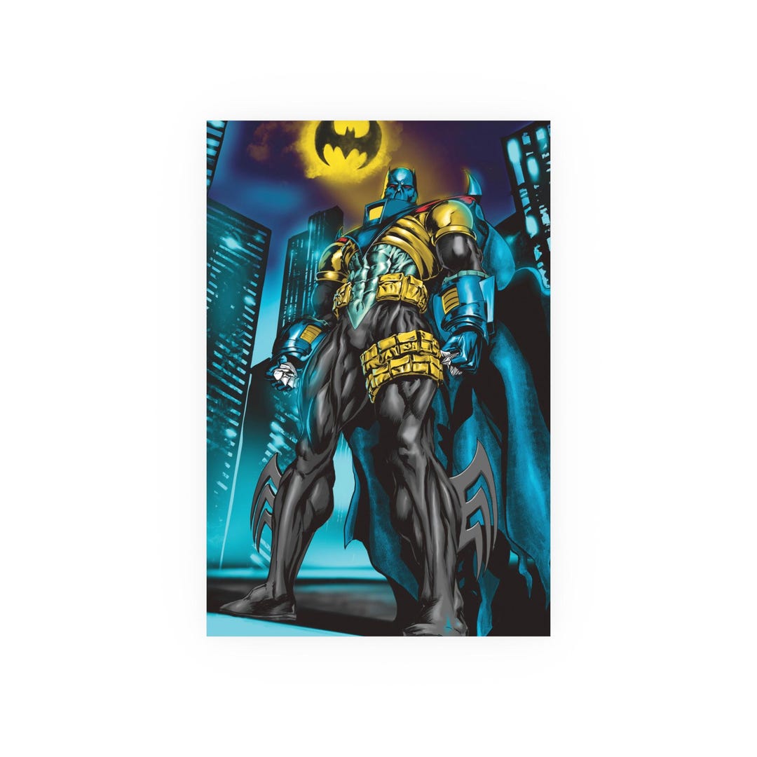 Armored Dark Knight Batman Knightfall Poster | City Night Bat-signal ...