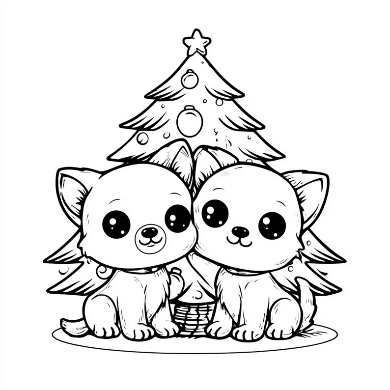 12 Holiday Animal Coloring Pages for Kids - Etsy