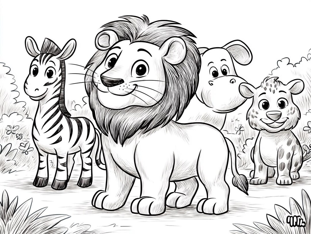 Forest Animal Friends - Children's Coloring Pages - Etsy