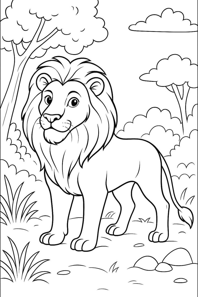 Safari Animals Coloring Pages for Kids | Printable Activity Book ...