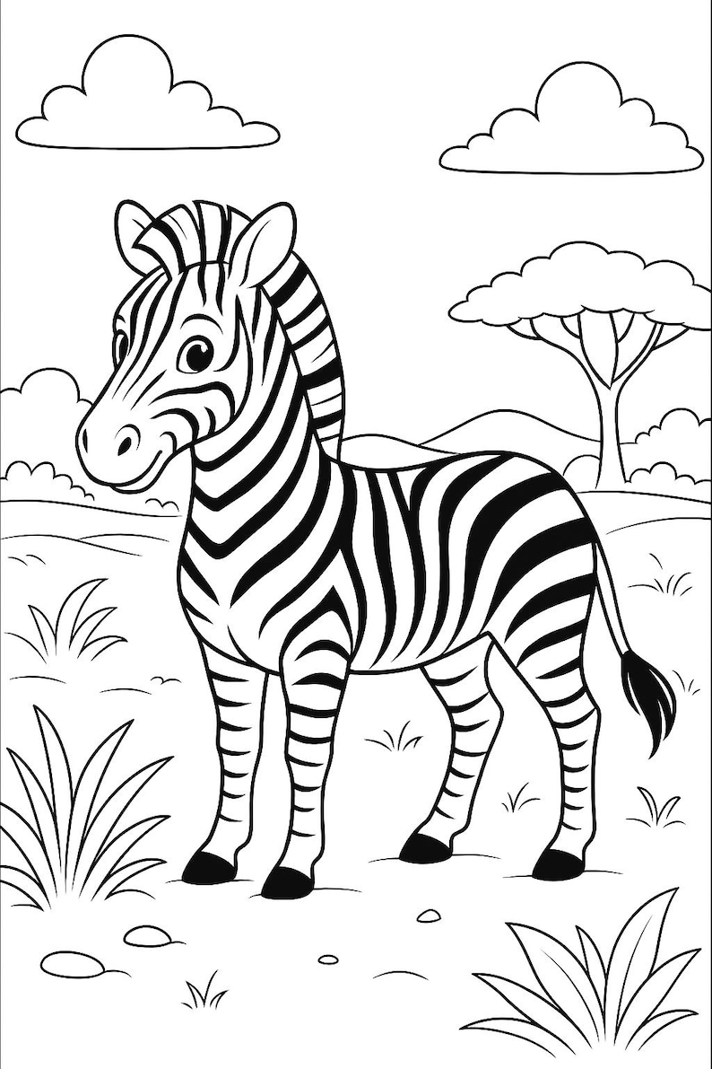 Safari Animals Coloring Pages for Kids | Printable Activity Book ...