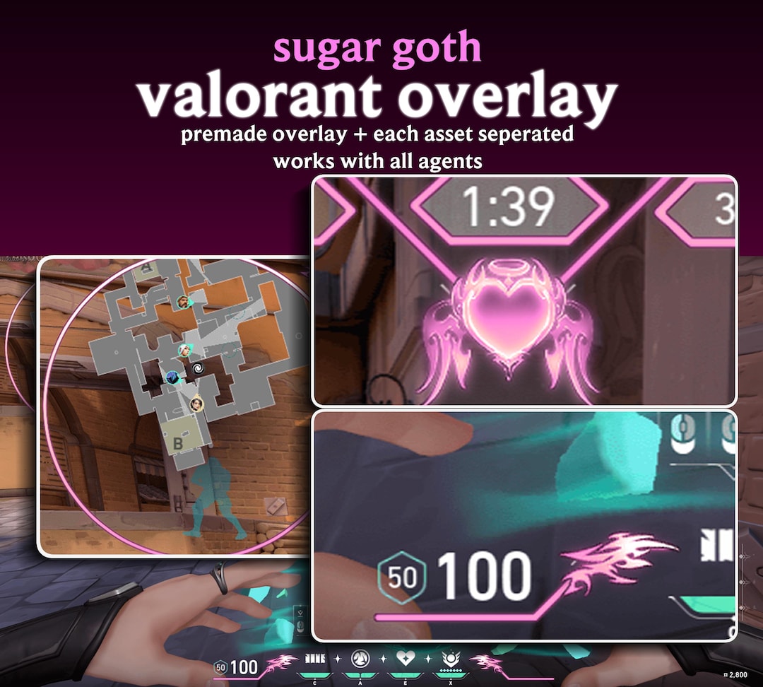 Pink Sugar Goth HUD Valorant Overlay | In-game Overlay | Hudsight - Etsy
