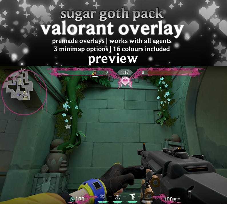 Sugar Goth Pack HUD Valorant Overlay | Hudsight | 16 Colours Included ...