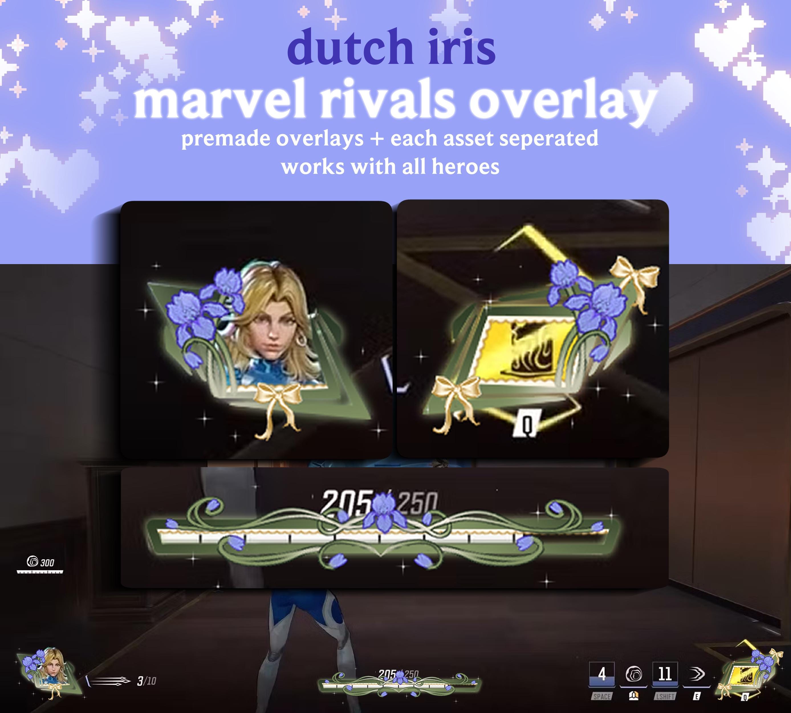 Dutch Iris Floral Marvel Rivals Overlay | Customizable Marvel Rivals ...