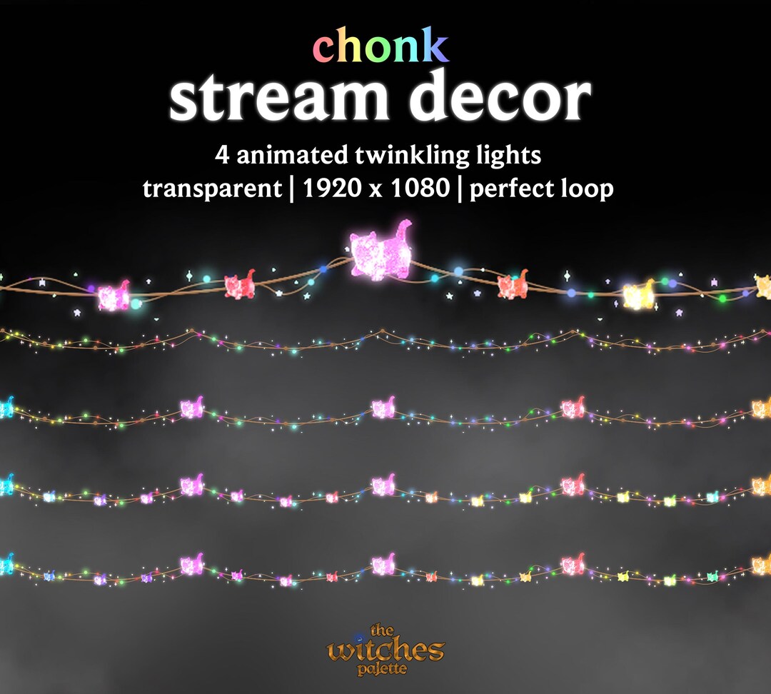 Chonk Animated String Lights | Light Chain | Cat | Rainbow | Twitch ...