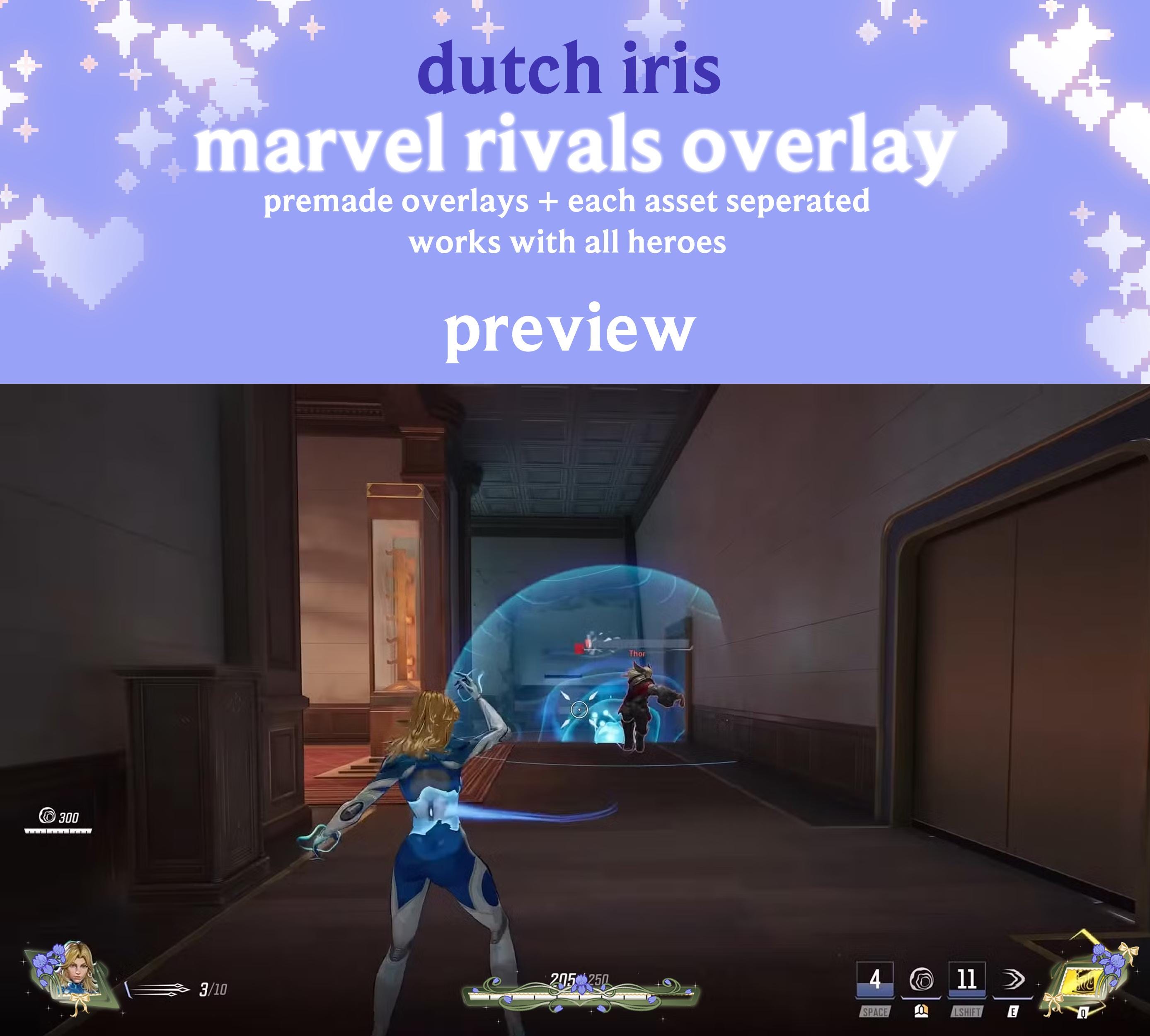 Dutch Iris Floral Marvel Rivals Overlay | Customizable Marvel Rivals ...