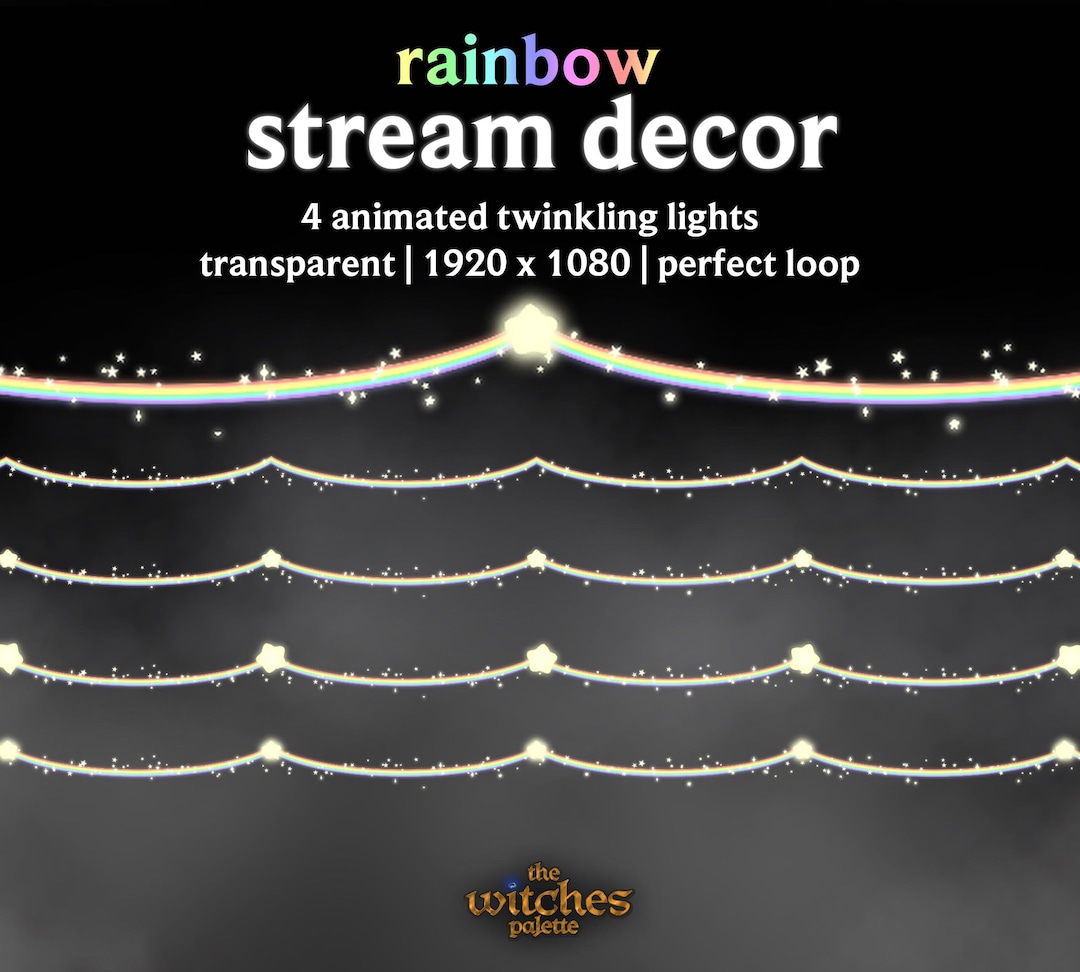 Pastel Rainbow Animated String Lights | Light Chain | Twitch Decoration ...
