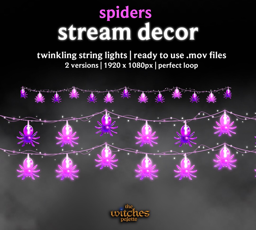 Halloween Spiders Animated String Lights | Light Chain | Twitch ...