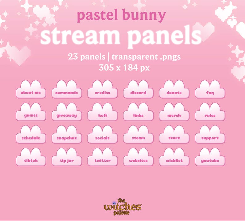 Pink Pastel Bunny Stream Panels - Etsy