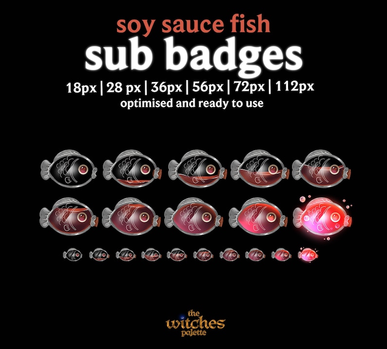 Soy Sauce Fish Sub Badges - Etsy