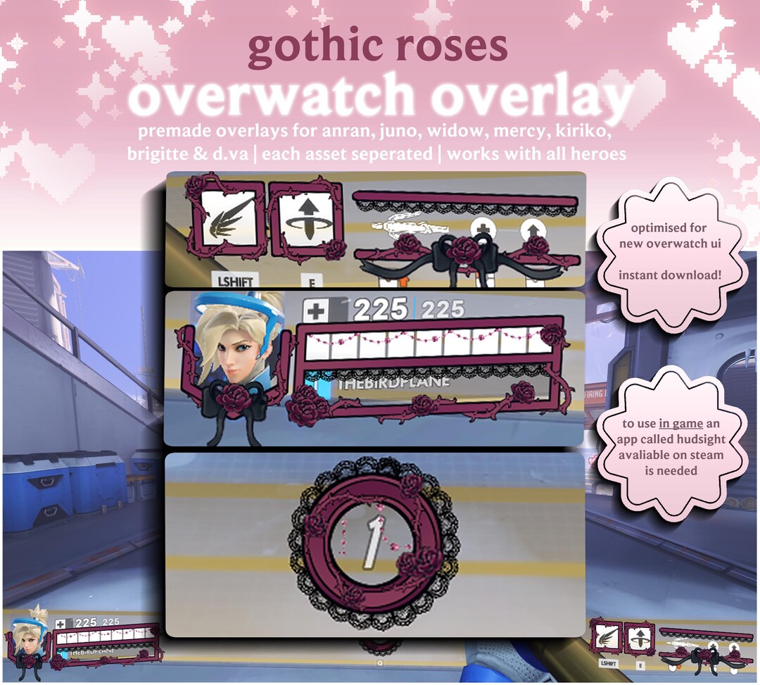 Gothic Roses HUD Overwatch Overlay | HUDSIGHT - Etsy