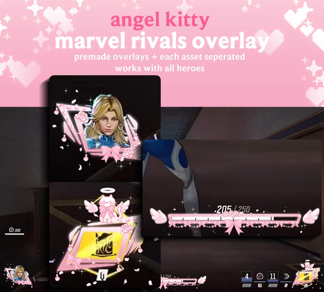 Pink Angel Kitty HUD Marvel Rivals Overlay | In-game Overlay | Hudsight ...