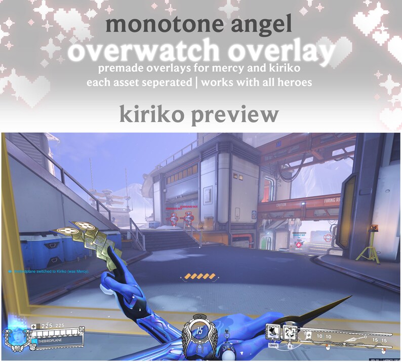 Monotone Angel Overwatch Stream HUD Overlay | White, Black and Gray ...