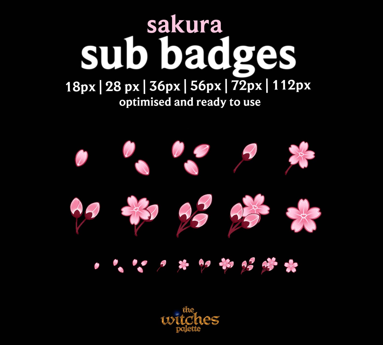 Pink Sakura Sub Badges - Etsy