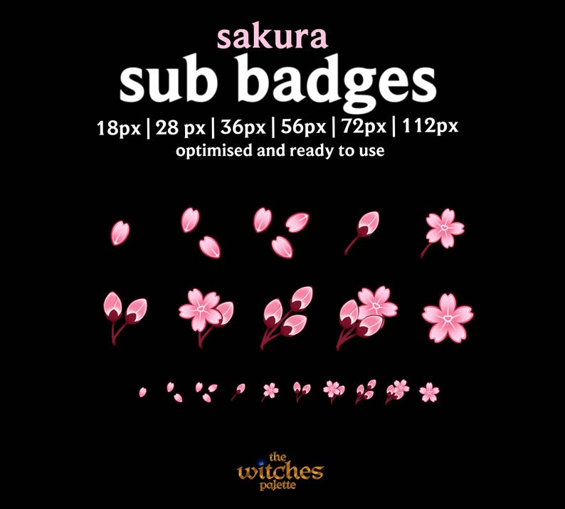 Pink Sakura Sub Badges - Etsy