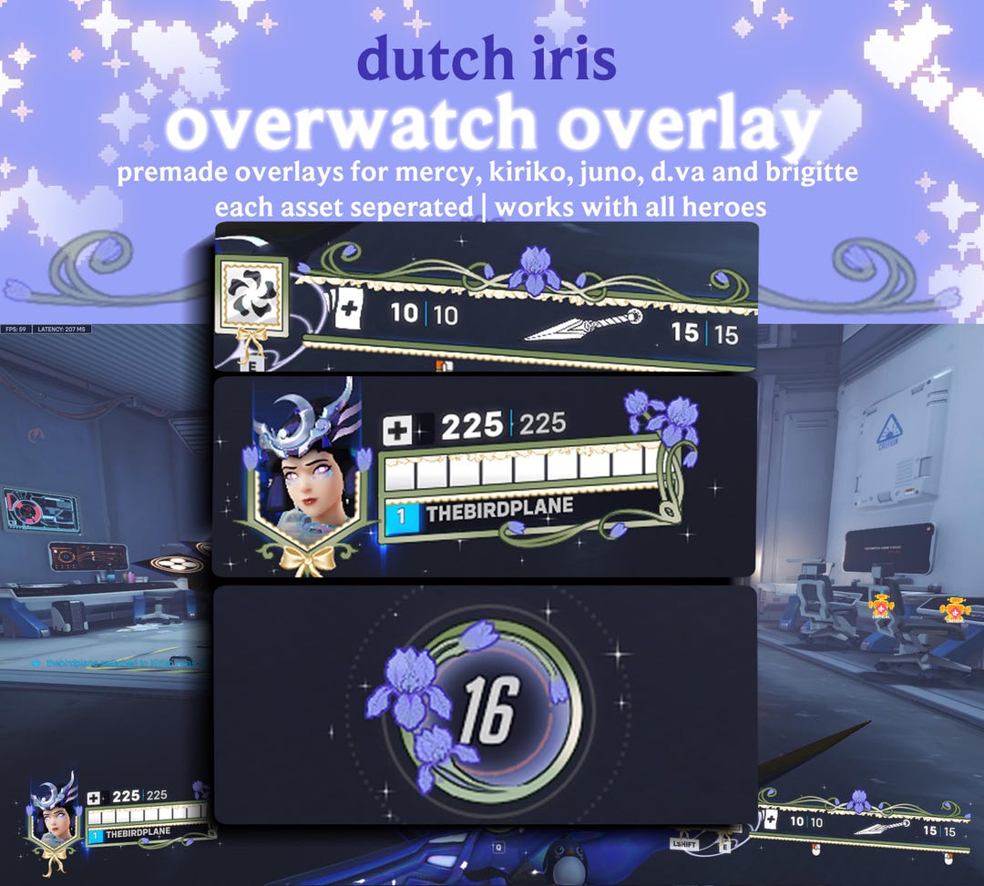 Dutch Iris Floral HUD Overwatch Overlay - Etsy