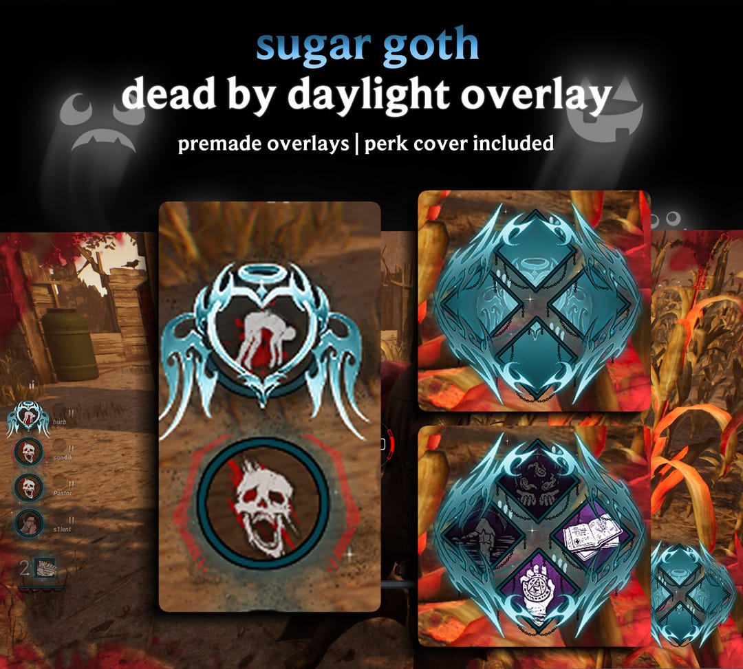 Light Blue Sugar Goth HUD Dead by Daylight Overlay | HUDSIGHT | Perk ...