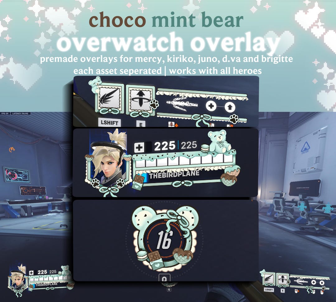 Choco Mint Bear Overwatch Overlay - Etsy