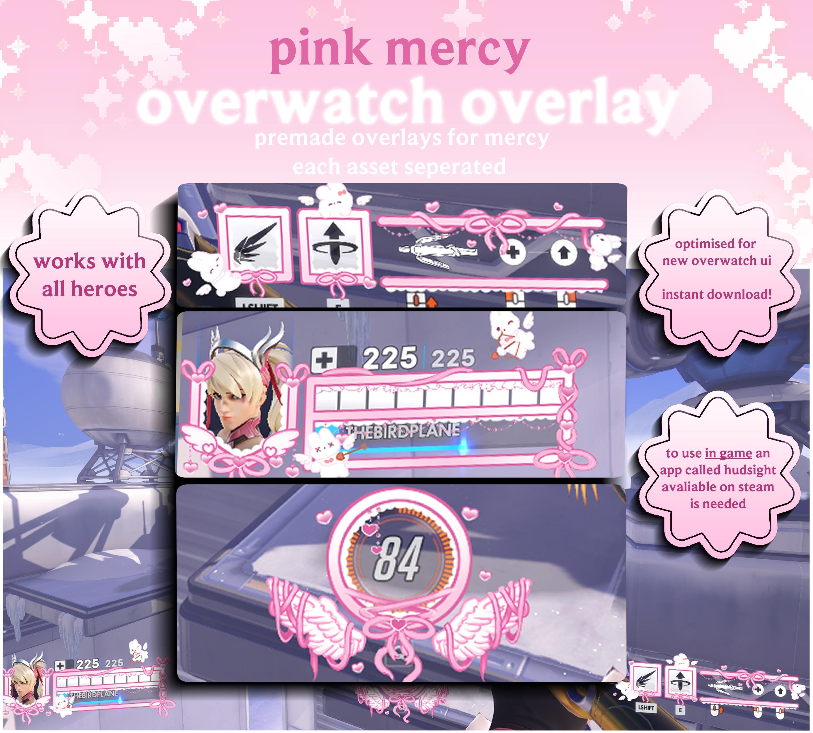 Pink Mercy HUD Overwatch Overlay | HUDSIGHT - Etsy