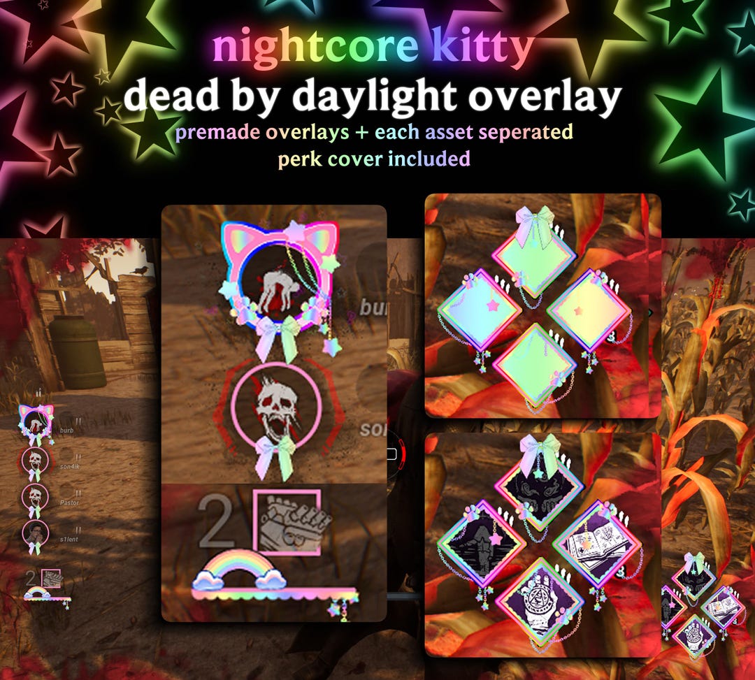 Rainbow Nightcore Kitty HUD Dead by Daylight Overlay | HUDSIGHT | DBD ...
