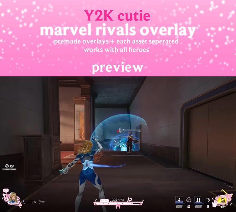 Pink Y2K Cutie Marvel Rivals Overlay | Customizable Marvel Rivals Game ...