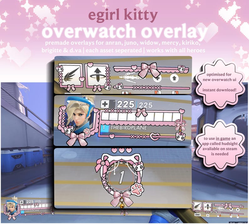 Egirl Kitty HUD Overwatch Overlay | HUDSIGHT - Etsy