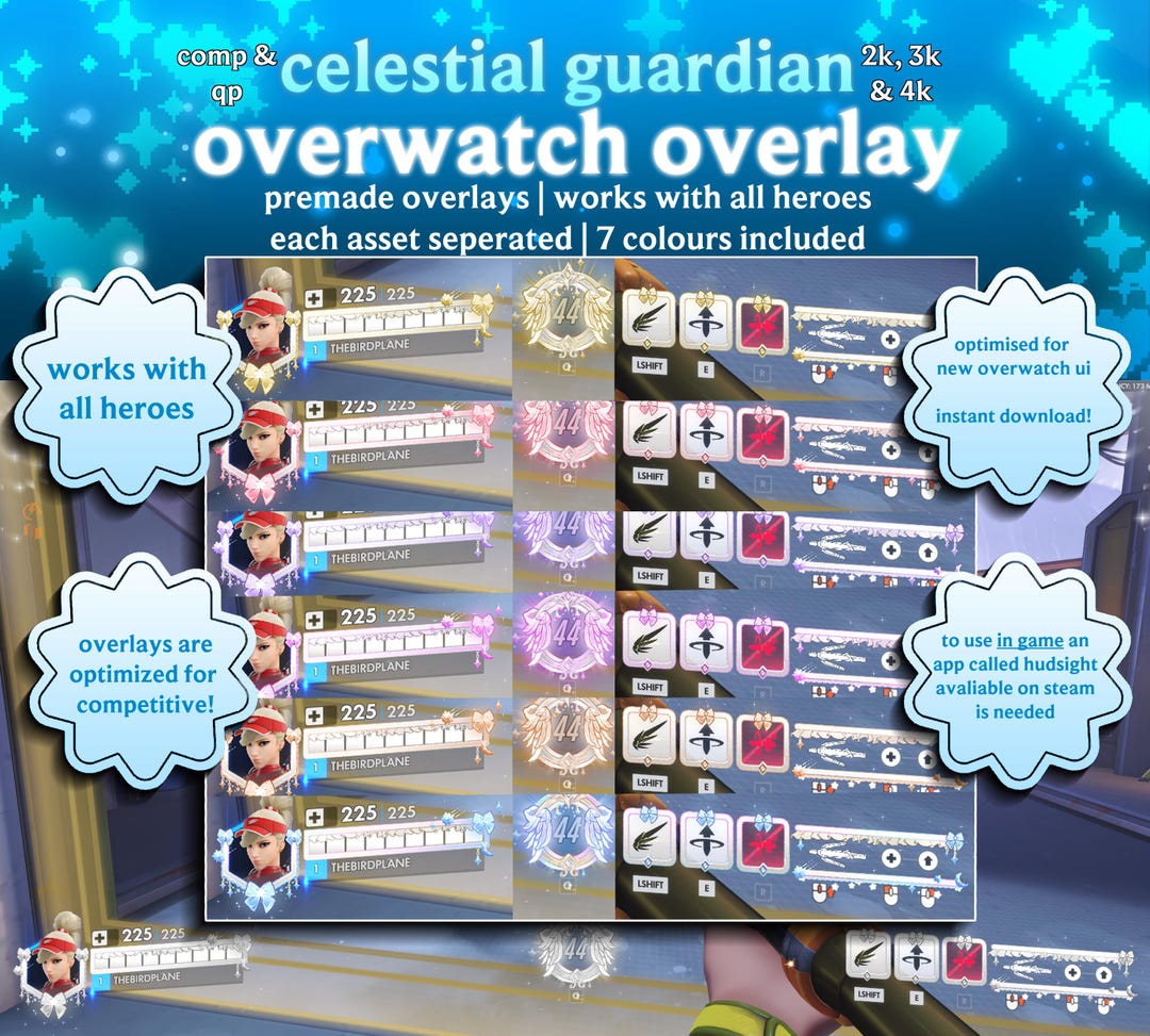 Celestial Guardian Bundle Mercy Overwatch Stream HUD Overlay | HUDSIGHT ...
