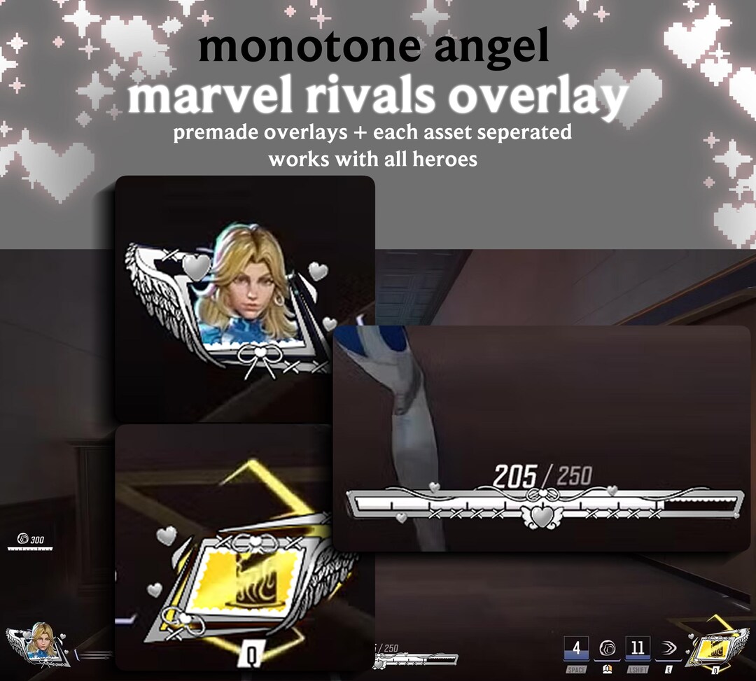 Monotone Angel HUD Marvel Rivals Overlay | In-game Overlay | Hudsight ...