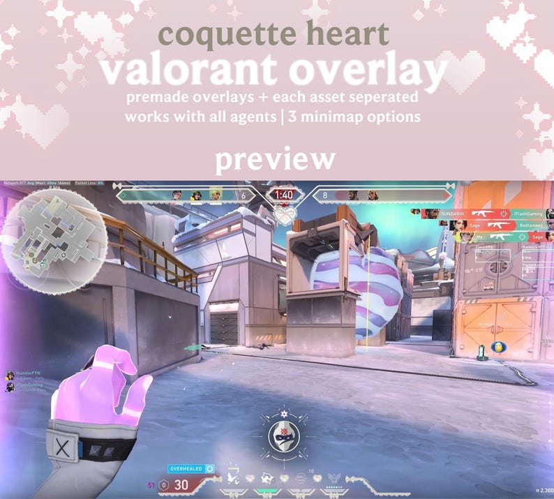 Coquette Heart Valorant Overlay HUD - Etsy