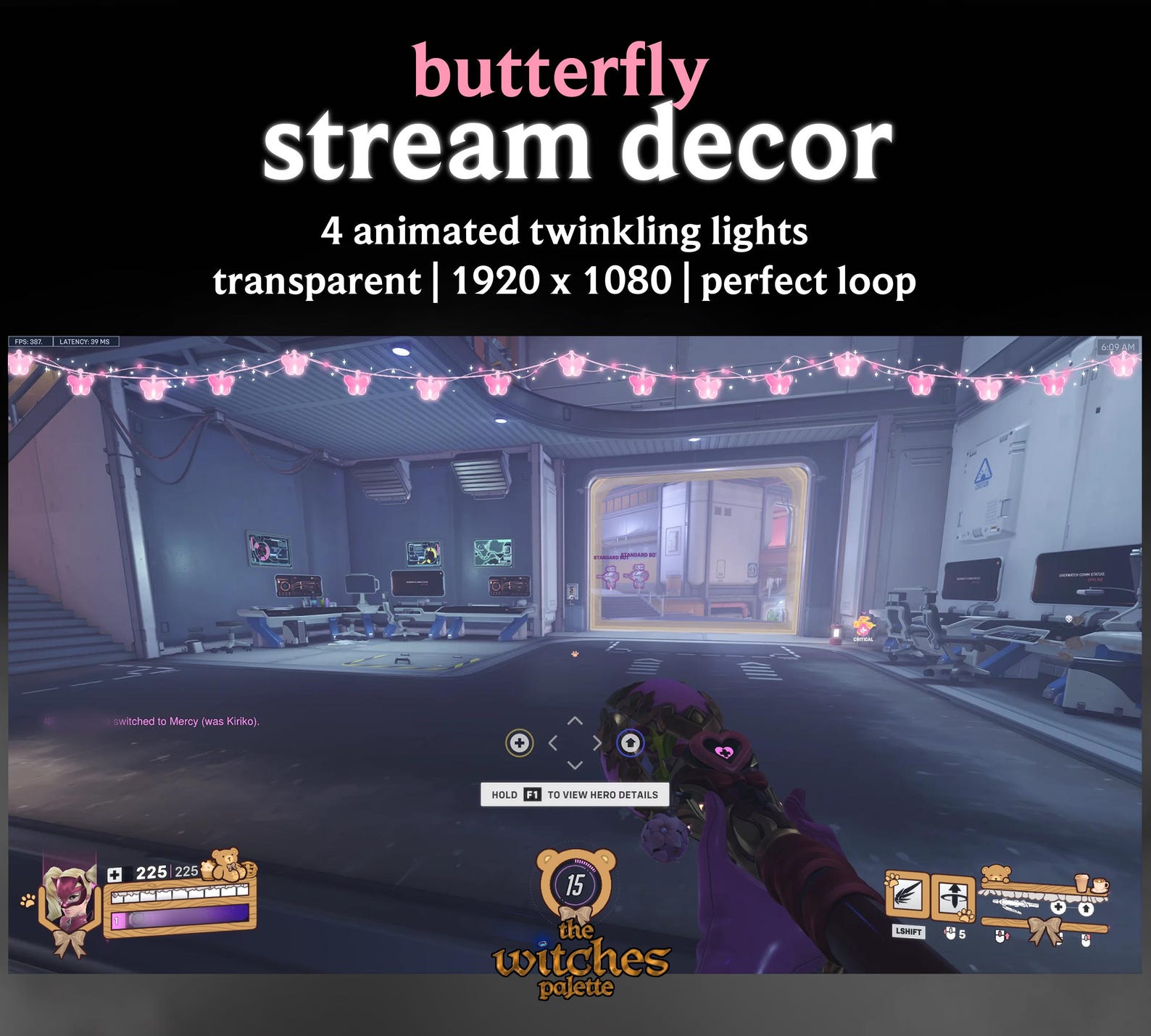 Pink Butterflies Animated String Lights | Light Chain | Twitch ...