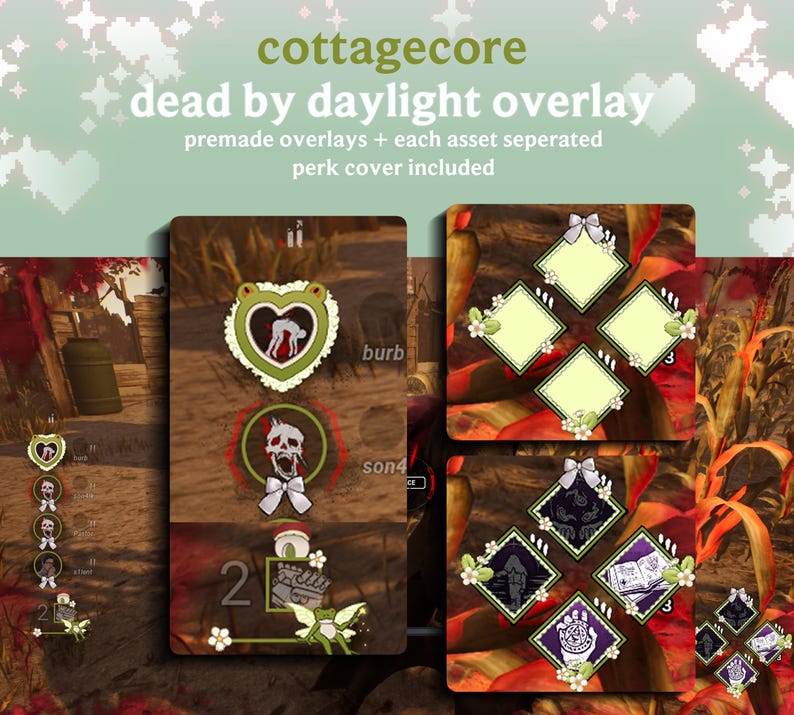 Cottagecore HUD Dead by Daylight Overlay | HUDSIGHT | Perk Covers | DBD ...