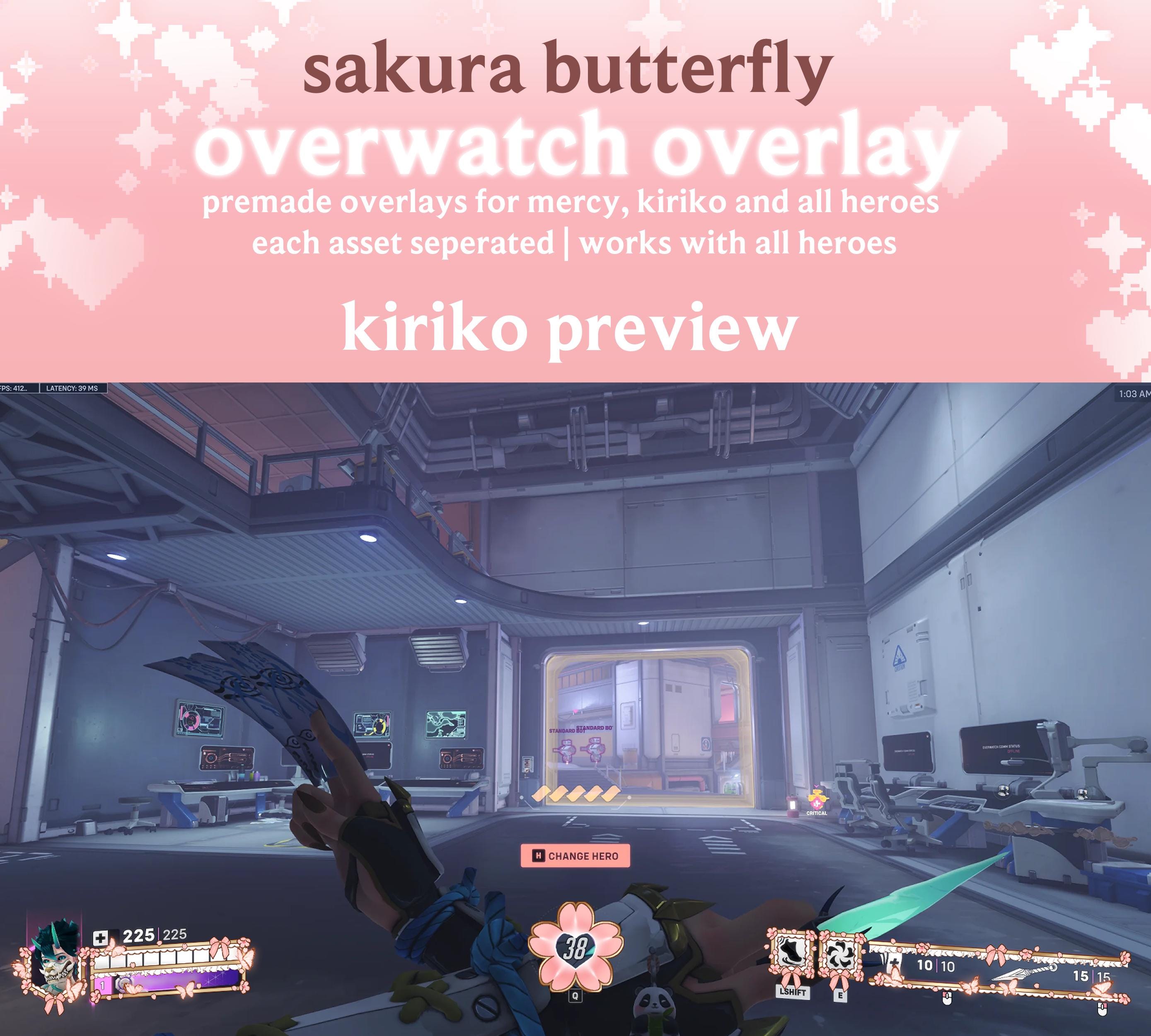 Sakura Butterfly HUD Overwatch Overlay | HUDSIGHT - Etsy