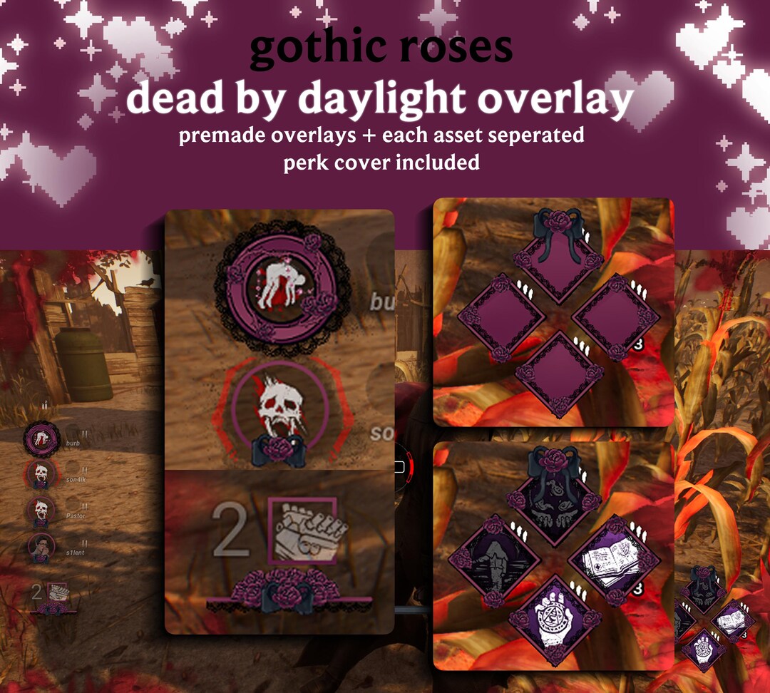 Gothic Roses HUD Dead by Daylight Overlay | HUDSIGHT | Perk Covers ...