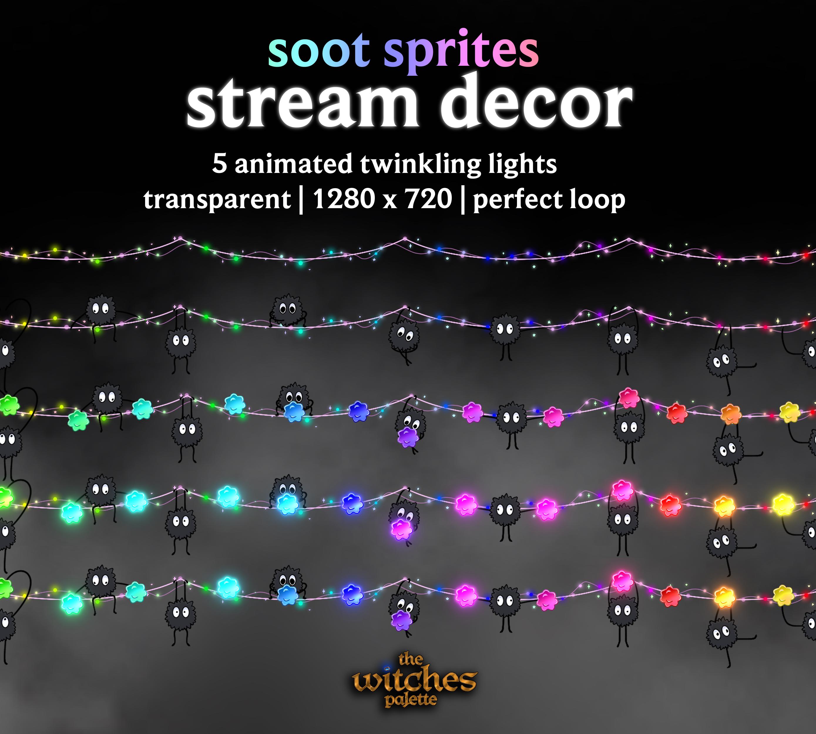 Soot Sprites Animated String Lights | Stream Overlay (MOV) - Etsy