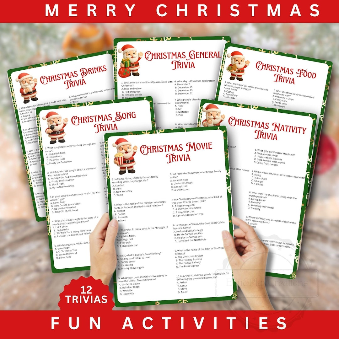 Christmas Trivia Game Printable Christmas Games for Adults Office Party ...