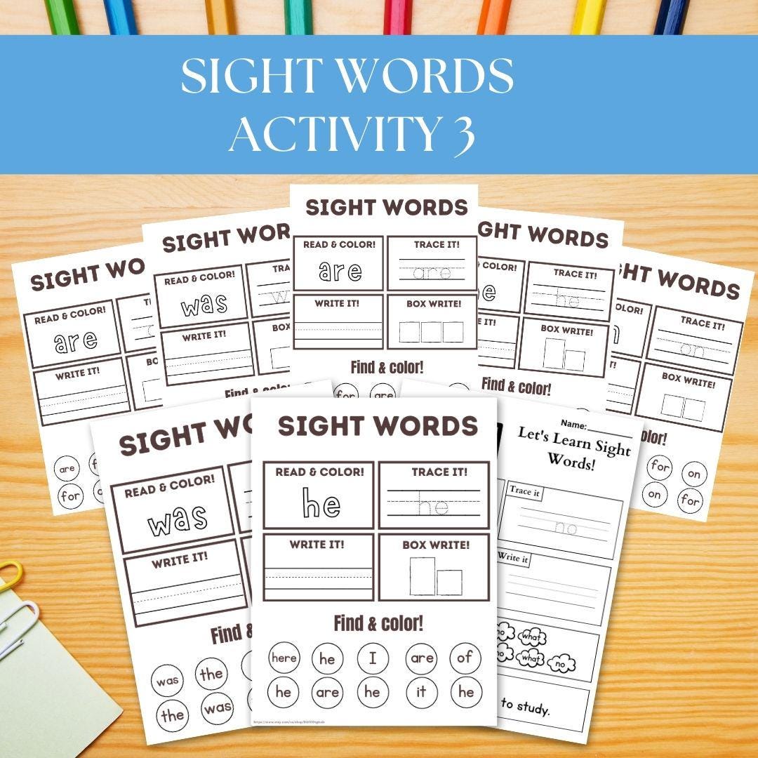 280 Printable Sight Words Worksheets for Kids | Fry First Hundred Sight ...