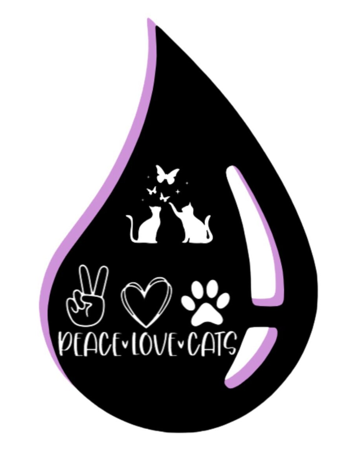 Cry Emotions Car Decal, Peace Love Cats - Etsy