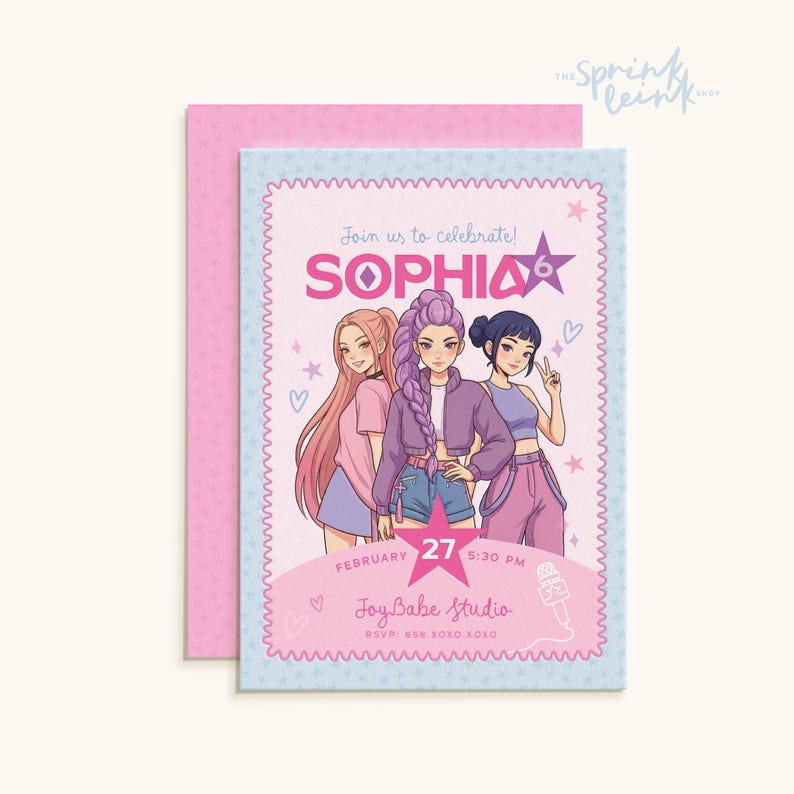 K-pop Birthday Invitation | Korean Pop Idol Fan Party Invite (digital ...