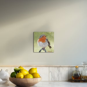 Original European Robin Painting / Wall Art for Office Decor / Gift for ...
