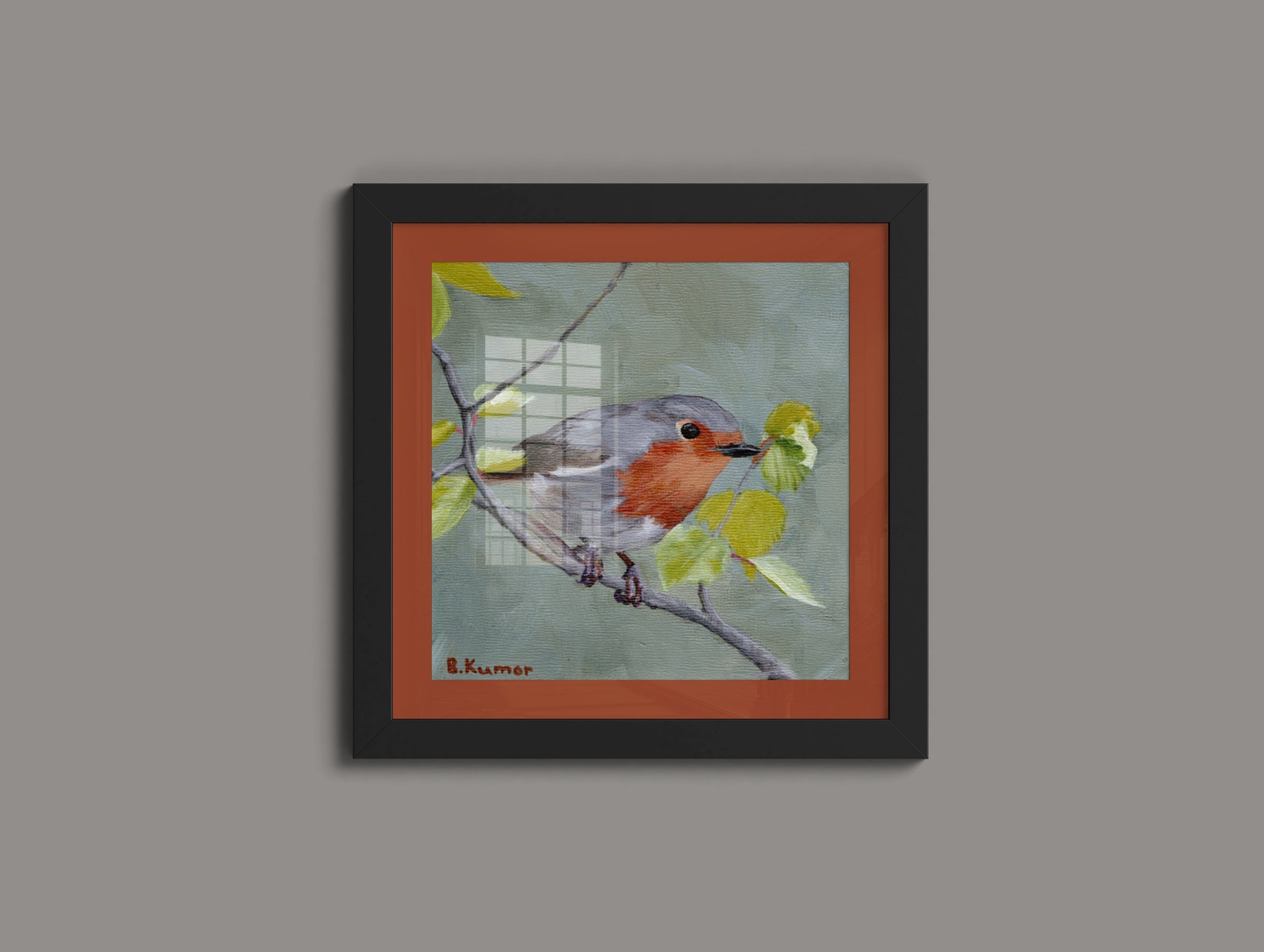 European Robin Art Print of Original Painting / Wall Art for Office ...