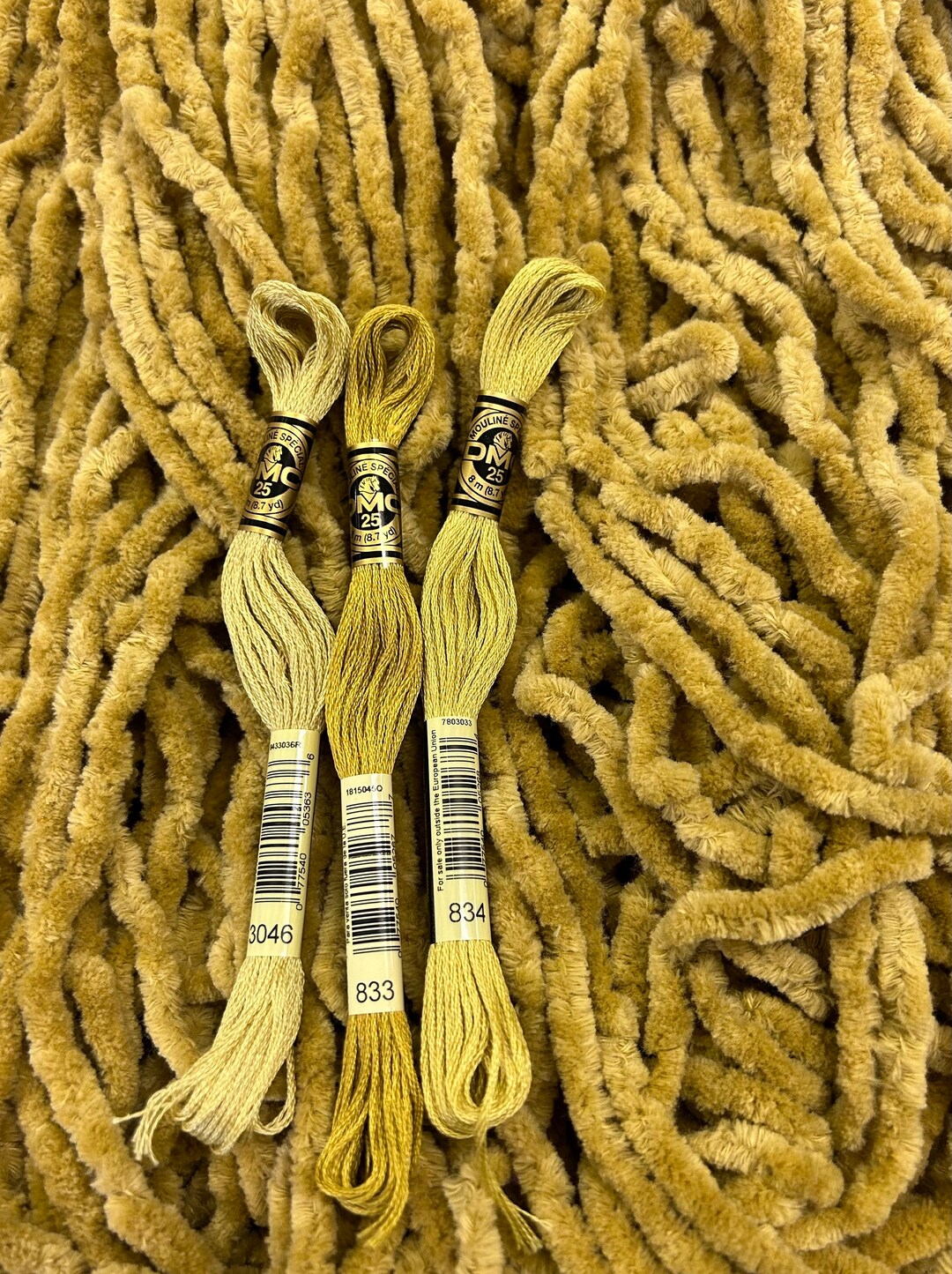 Chenille Trim - Hand-dyed 100% Cotton Jumbo DMC 3046/833/834 LIMITED ...